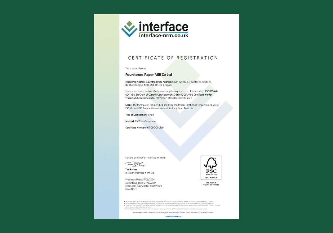 Fourstones 2024 FSC® Audit Complete | Fourstones Paper Mill