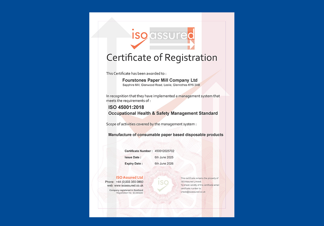 Fourstones ISO 45001:2018 Certification | Fourstones Paper Mill